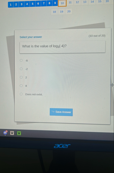 Solved 12345678910111213141516181920Select your answer(10 | Chegg.com