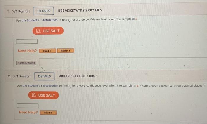 Solved 1. [-/1 Points) DETAILS BBBASICSTAT8 8.2.002.MI.S. | Chegg.com