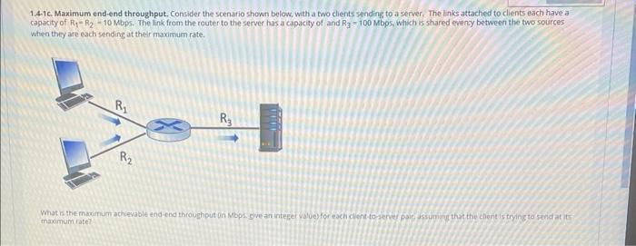 Solved 1.4-1c. Maximum endiend throughput. Consider the | Chegg.com
