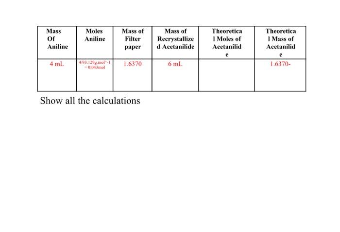 Solved Show all the calculations | Chegg.com