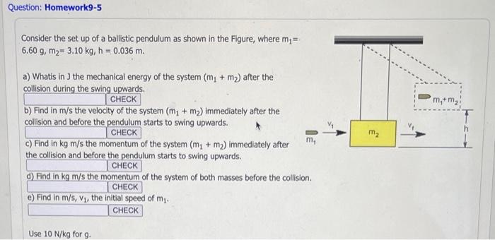 Solved Consider the set up of a ballistic pendulum as shown | Chegg.com