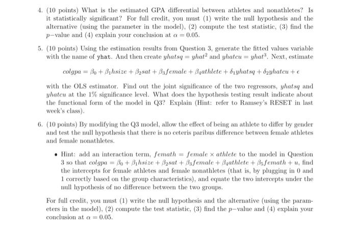 - Load gpa2, dta to R. In the data set, colgpa = | Chegg.com