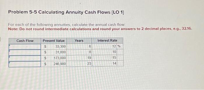 Solved For each of the following annuities, calculate the | Chegg.com