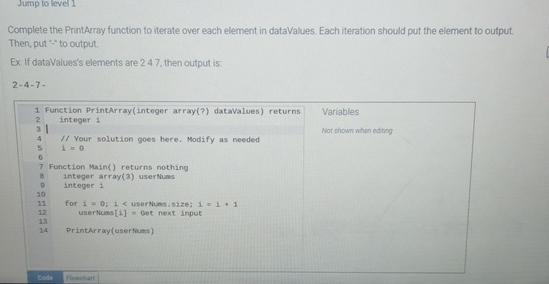 Solved Jump to leve 1Complete the PrintAray function to | Chegg.com