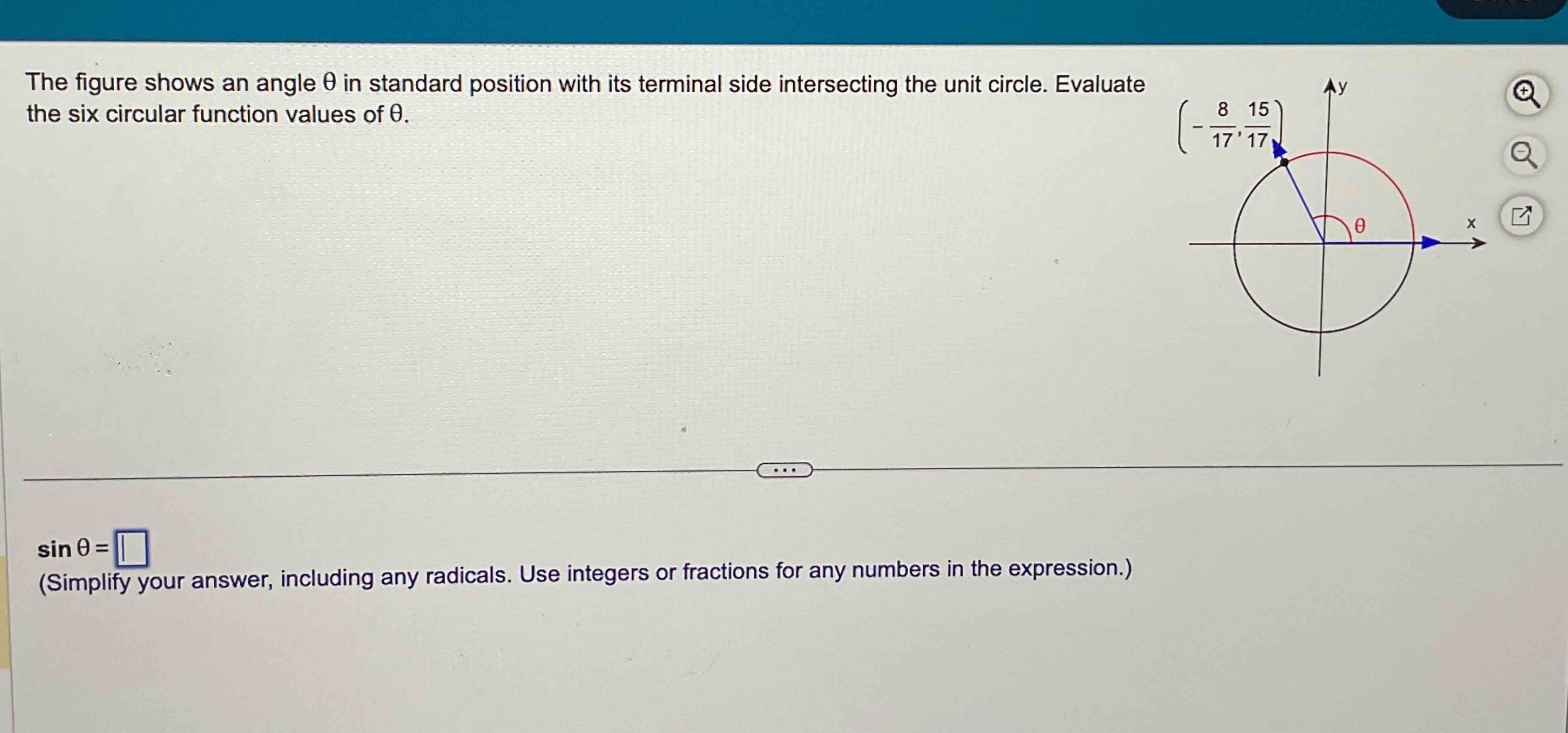 Solved The figure shows an angle θ ﻿in standard position | Chegg.com