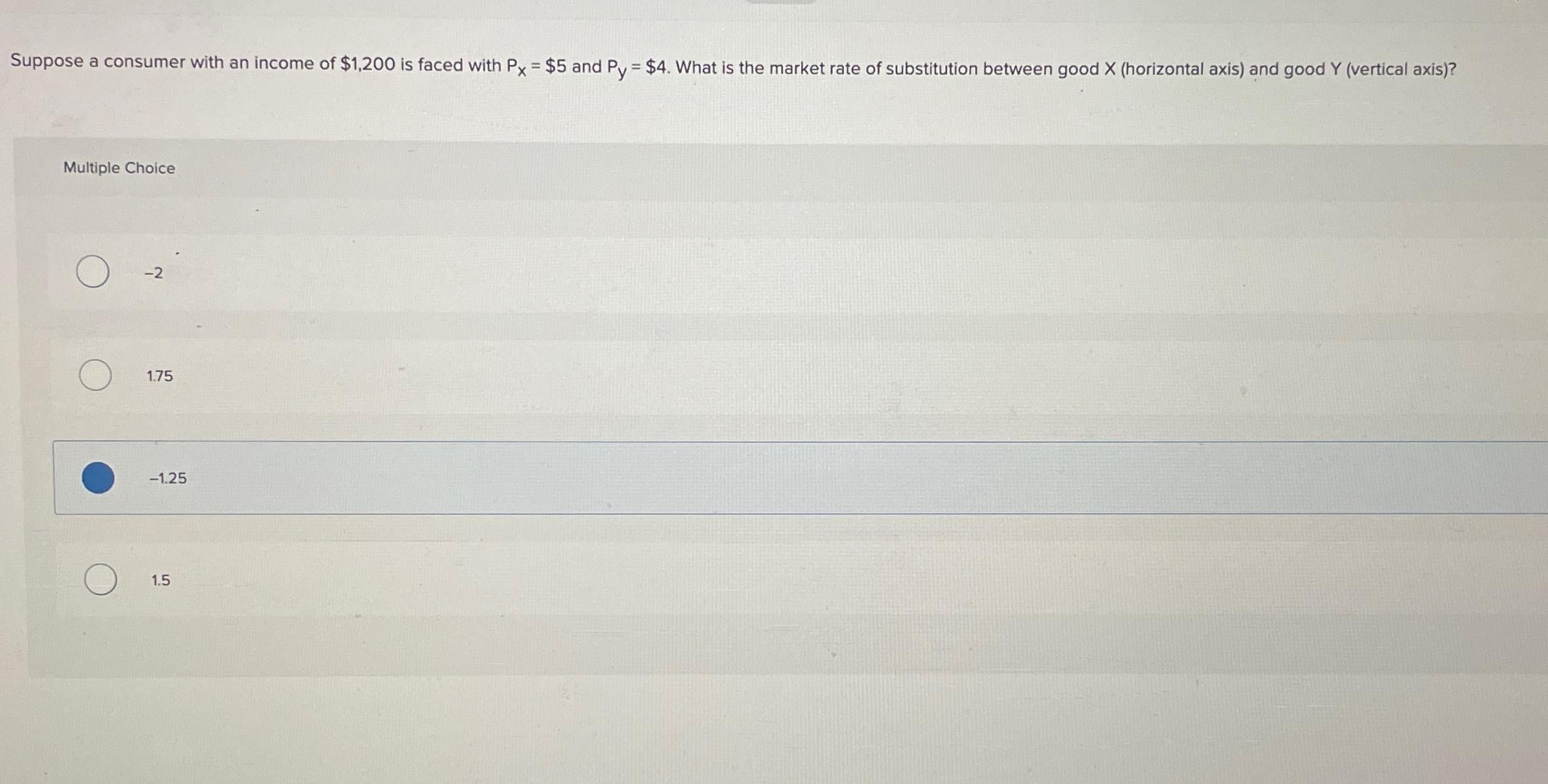 Solved Suppose a consumer with an income of $1,200 ﻿is faced | Chegg.com