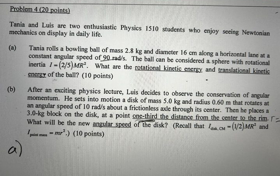 Solved Problem 4 (20 ﻿points)Tania and Luis are two | Chegg.com