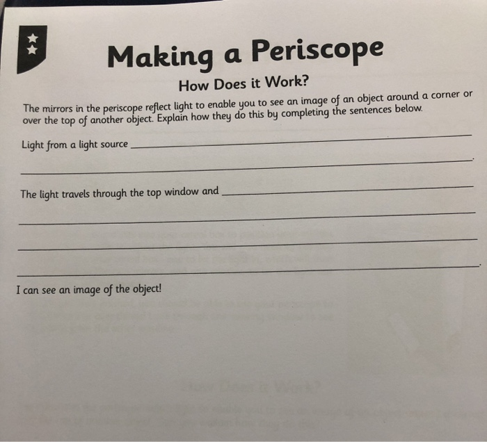 Solved Making a Periscope How Does it Work? The mirrors in | Chegg.com