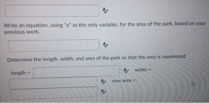 Solved A park is being built, rectangular in shape, so that | Chegg.com