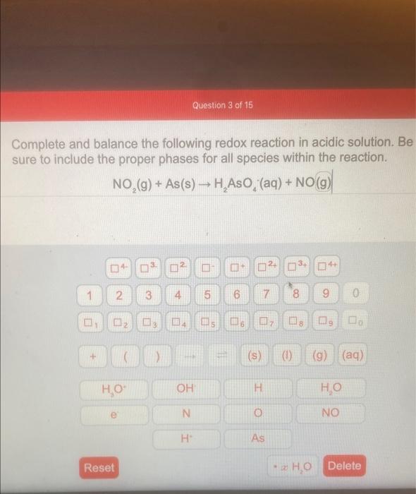 Solved Complete and balance the following redox reaction in | Chegg.com
