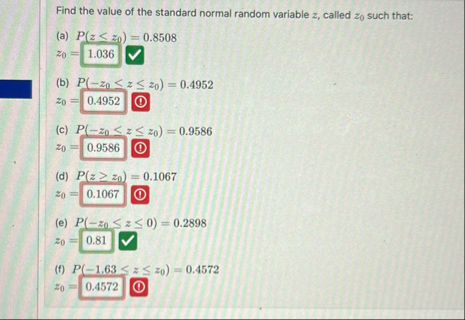 Solved Find the value of the standard normal random variable | Chegg.com