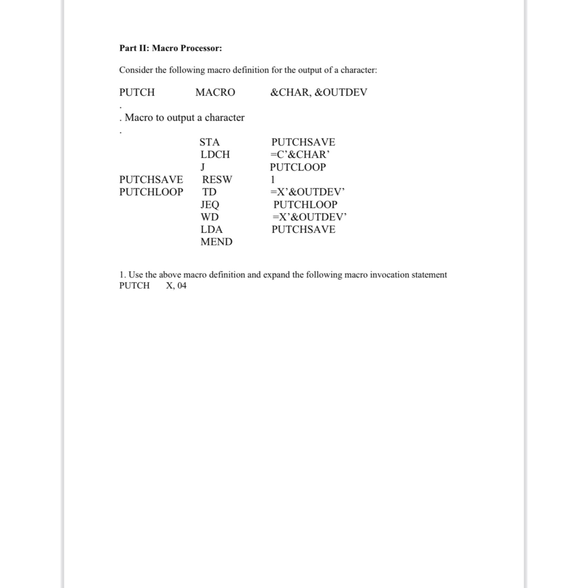 Solved Macro procceser | Chegg.com