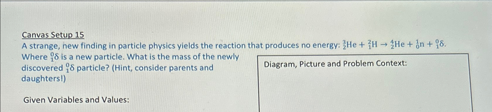 Solved Canvas Setup 15A strange, new finding in particle | Chegg.com