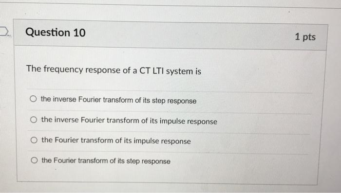 Solved The frequency response of a CT LTI system is the | Chegg.com