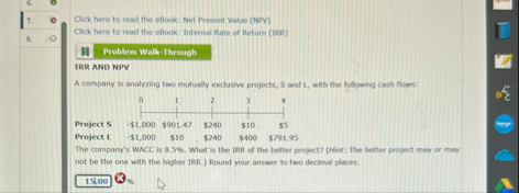 Solved Click here to read the eblook: Net Present Value | Chegg.com