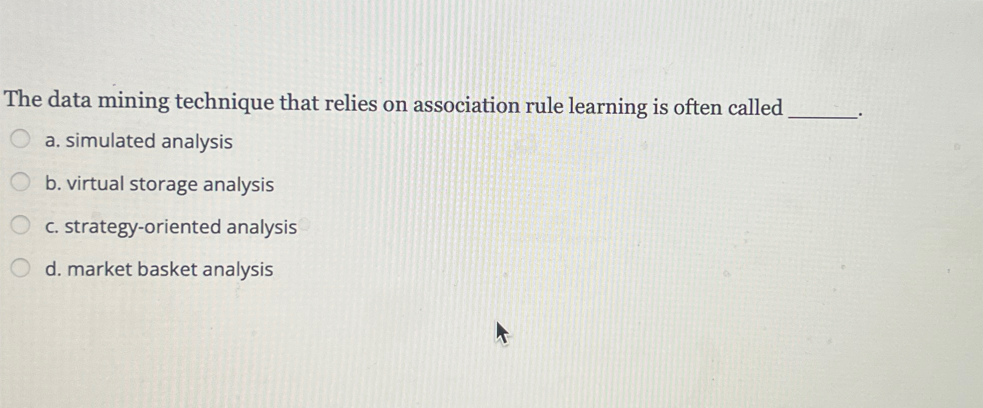Solved The data mining technique that relies on association | Chegg.com