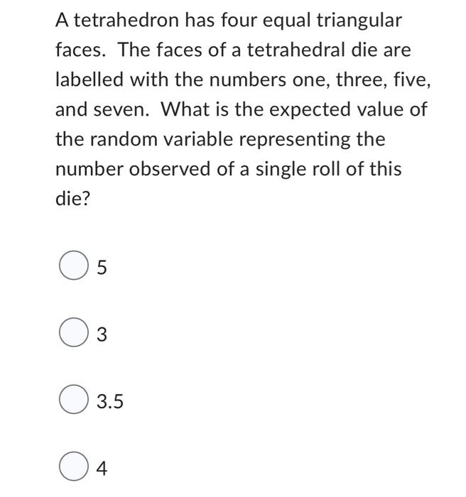 Solved A tetrahedron has four equal triangular faces. The | Chegg.com