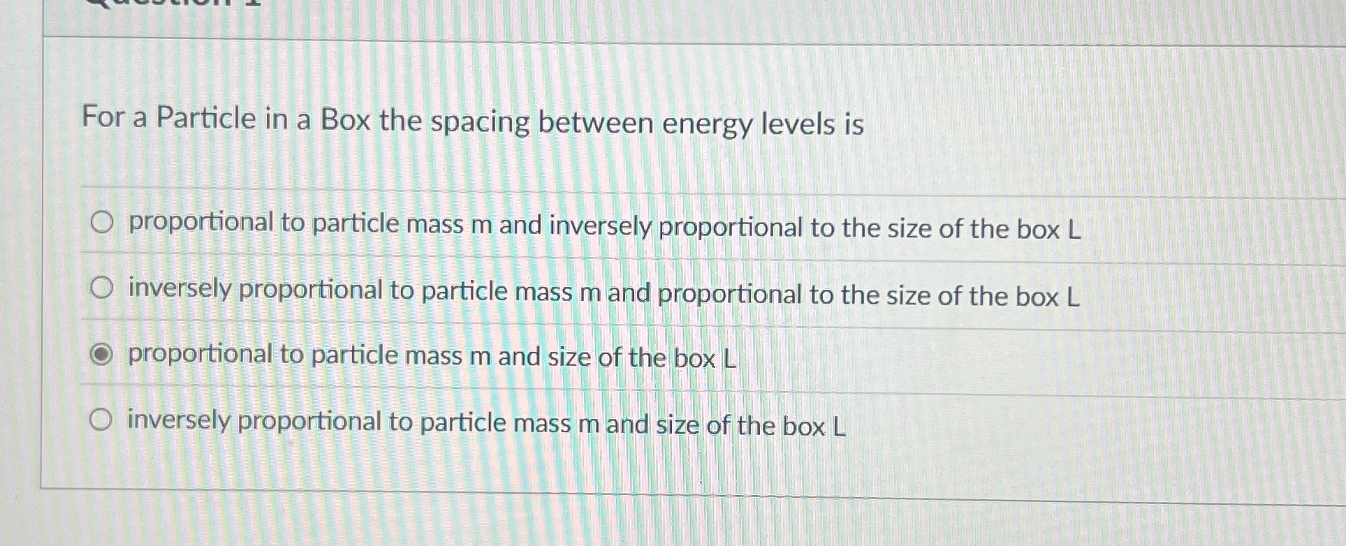 Solved For a Particle in a Box the spacing between energy | Chegg.com