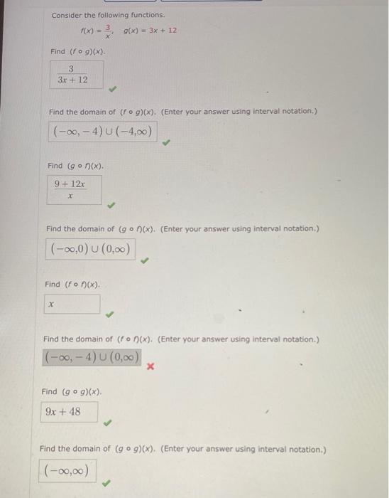 Solved Consider the following functions: f(x)=x3,g(x)=3x+12 | Chegg.com