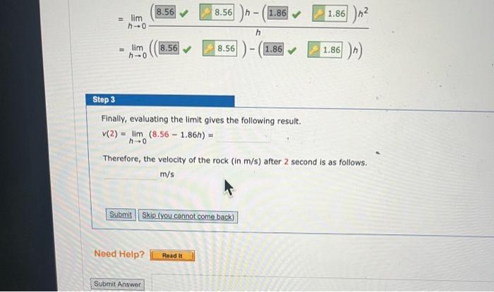 Solved Finally, evaluating the limit gives the following | Chegg.com