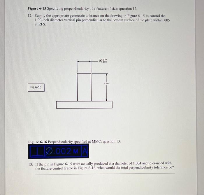 Solved Figure 6-15 Specifying perpendicularity of a feature | Chegg.com