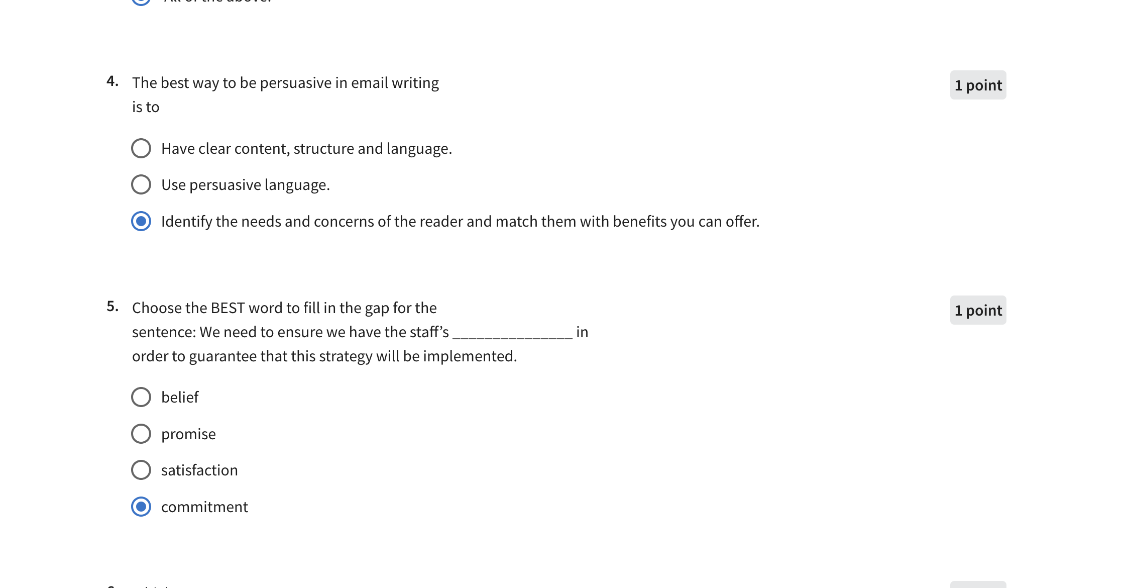 Solved The best way to be persuasive in email writingis | Chegg.com