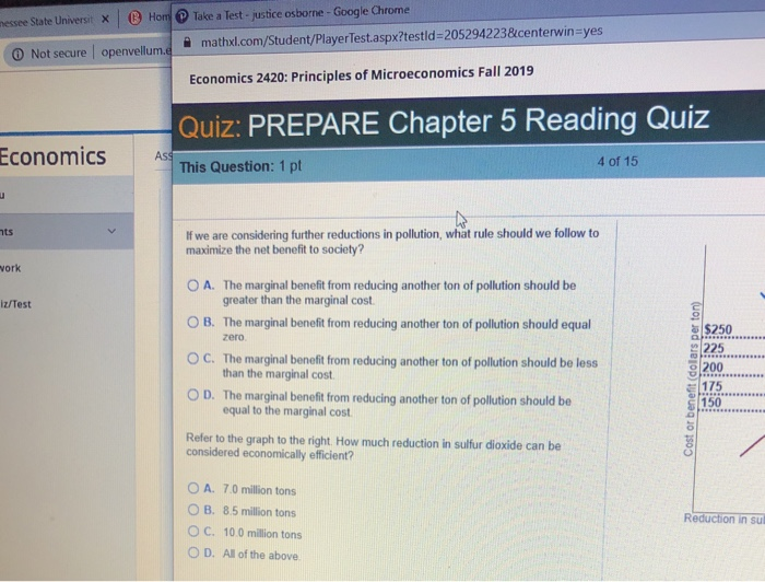 Solved Take a Test- justice osborne- Google Chrome Hom X | Chegg.com