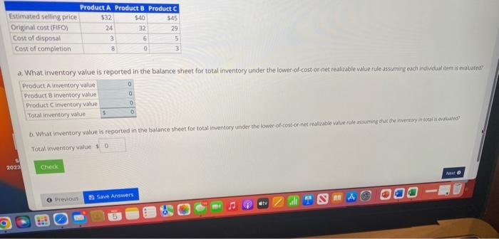 Solved Total inventory value 1 | Chegg.com