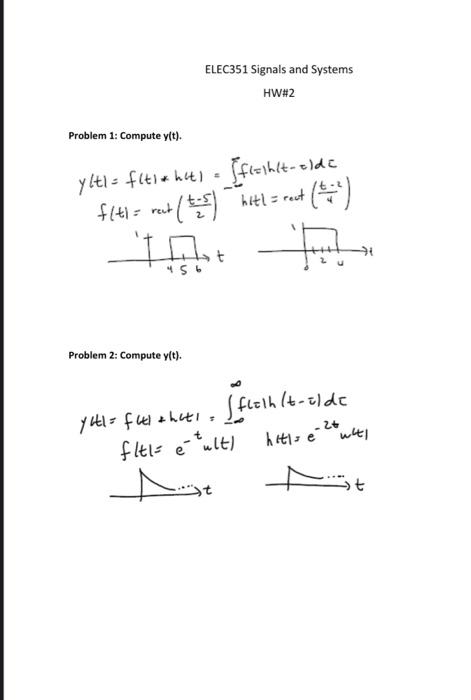 Solved Problem 1: Compute y(t) Problem 2: Compute y(t). | Chegg.com Solved Problem 1: Compute y(t) Problem 2: Compute y(t). | Chegg.com