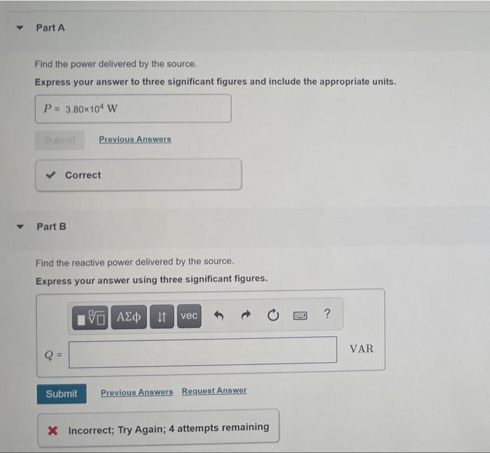 Solved P 5.81 Two loads, A and B are connected in parallel | Chegg.com