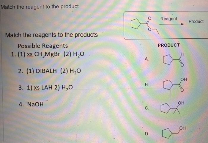 Solved Match the reagent to the product Match the reagents | Chegg.com