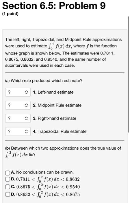 Solved Section 6.5: Problem 9 (1 point) The left, right, | Chegg.com
