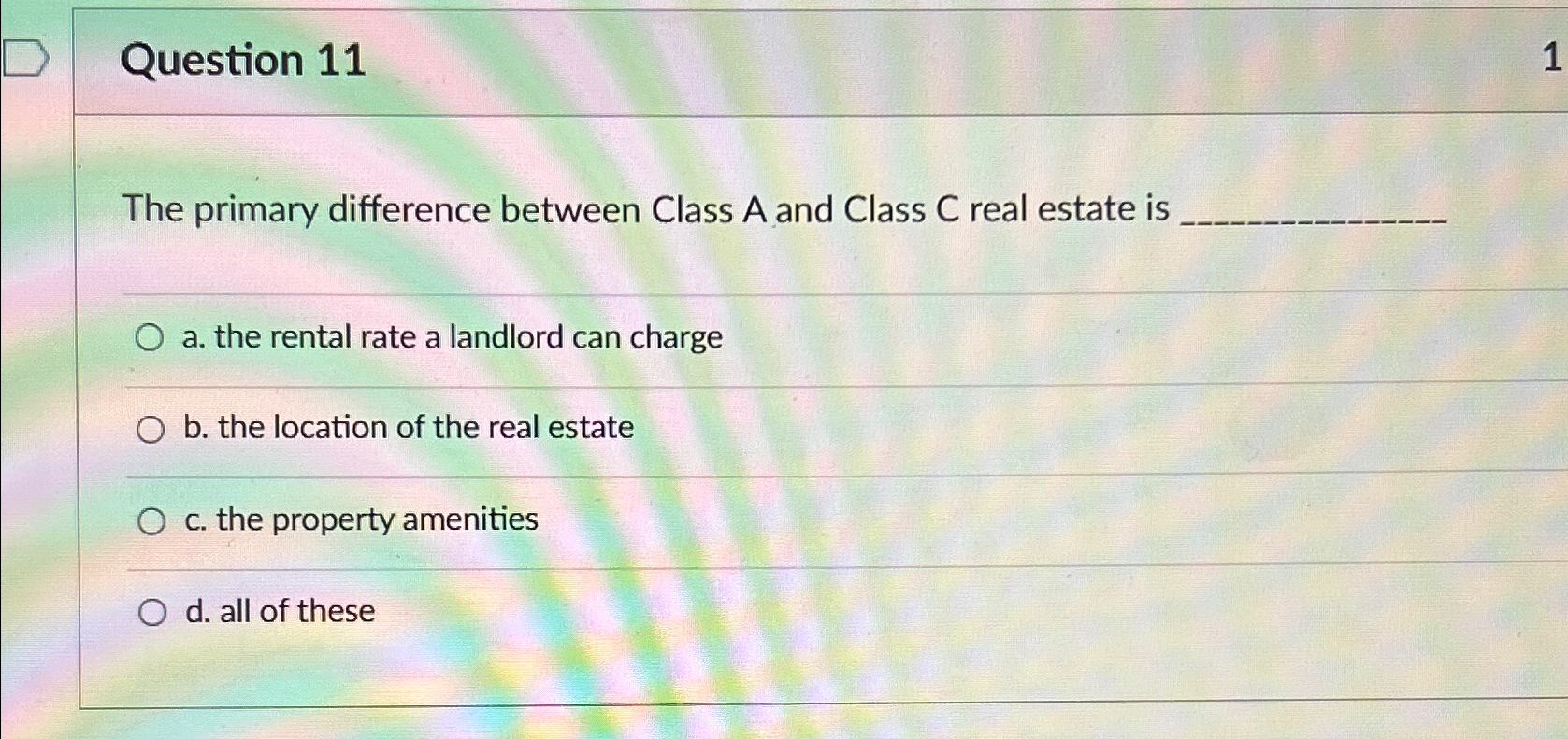 Solved Question 11The primary difference between Class A and | Chegg.com