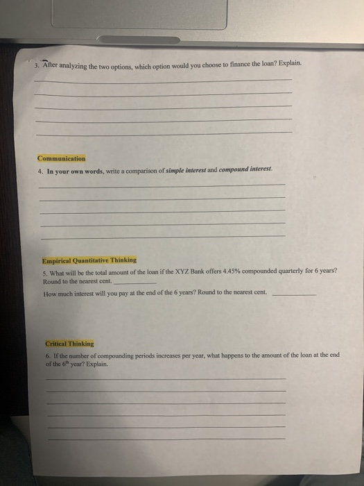 Solved MATH 2412 Pre-Calculus Core Project Simple vs. | Chegg.com