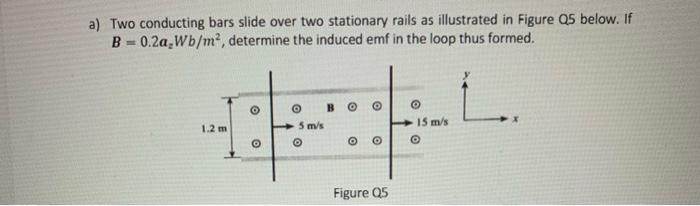Solved a) Two conducting bars slide over two stationary | Chegg.com