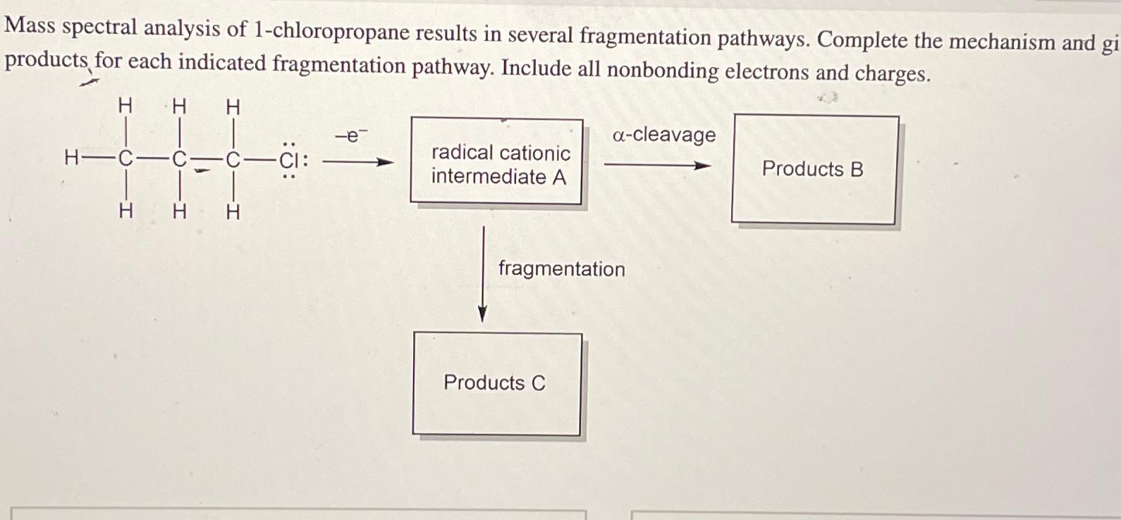 Solved Mass spectral analysis of 1-chloropropane results in | Chegg.com