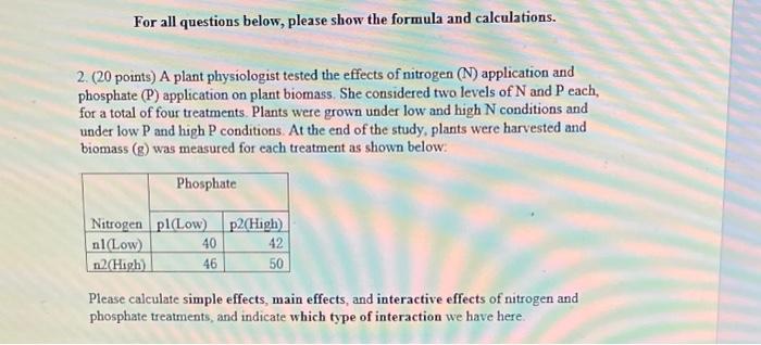 Solved For all questions below, please show the formula and | Chegg.com