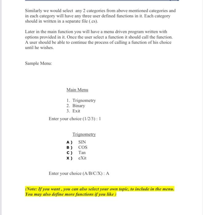 Solved ASSIGNMENT 2 CSD 2354 (C#) Make sure folder names and | Chegg.com