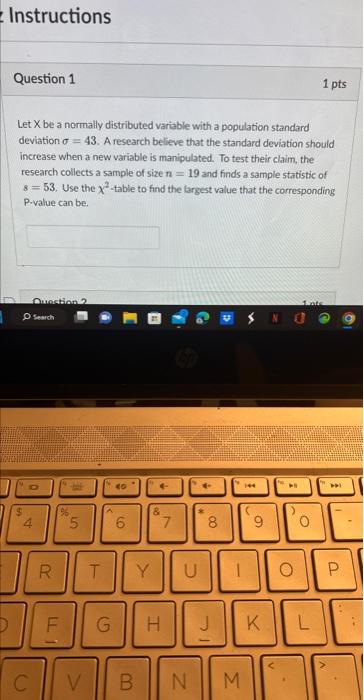 Solved Let X be a normally distributed variable with a | Chegg.com