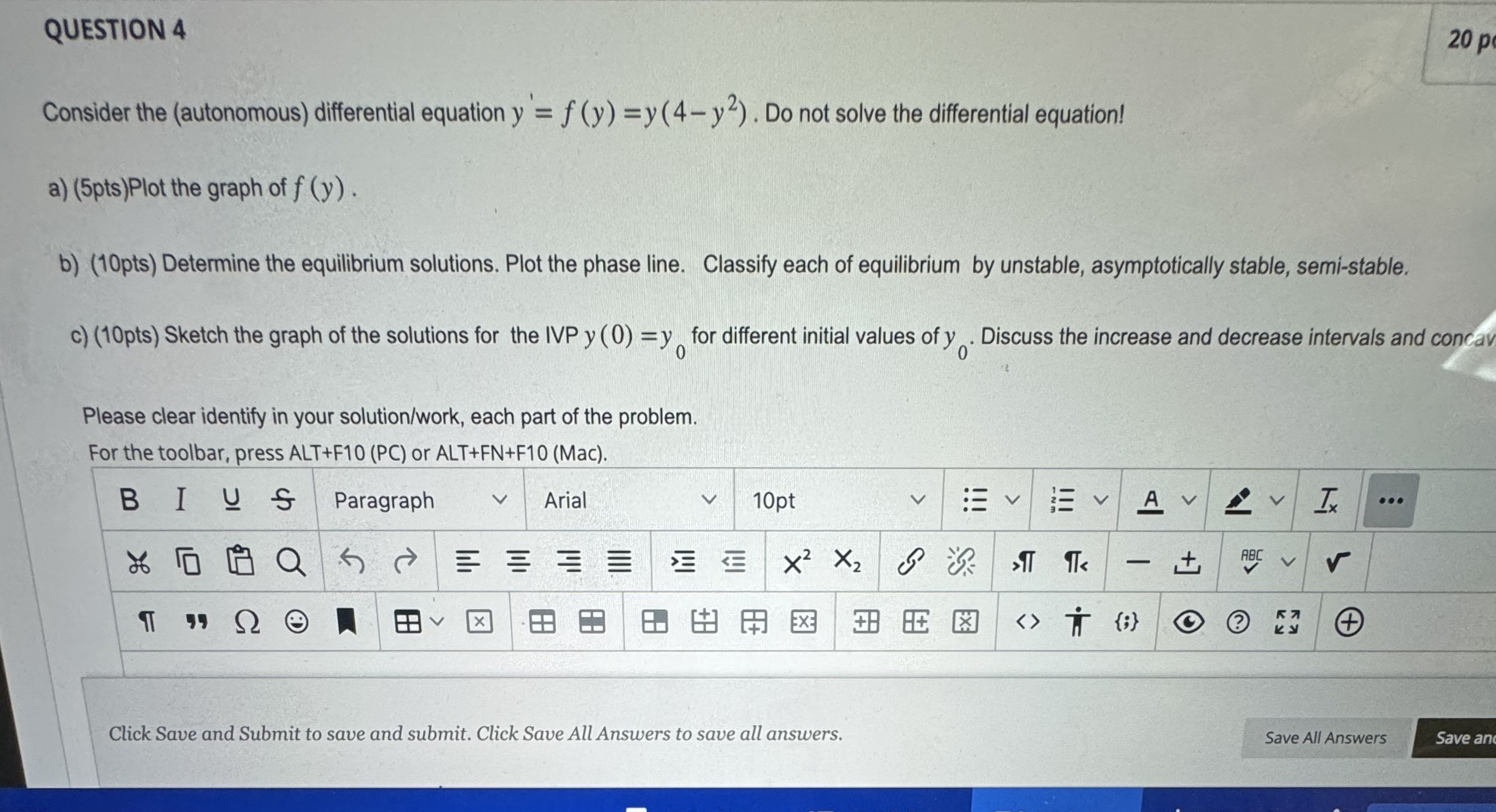 Solved consider the autonomous differential equation y^'=2 | Chegg.com