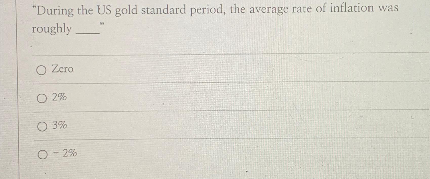 Solved "During the US gold standard period, the average rate | Chegg.com