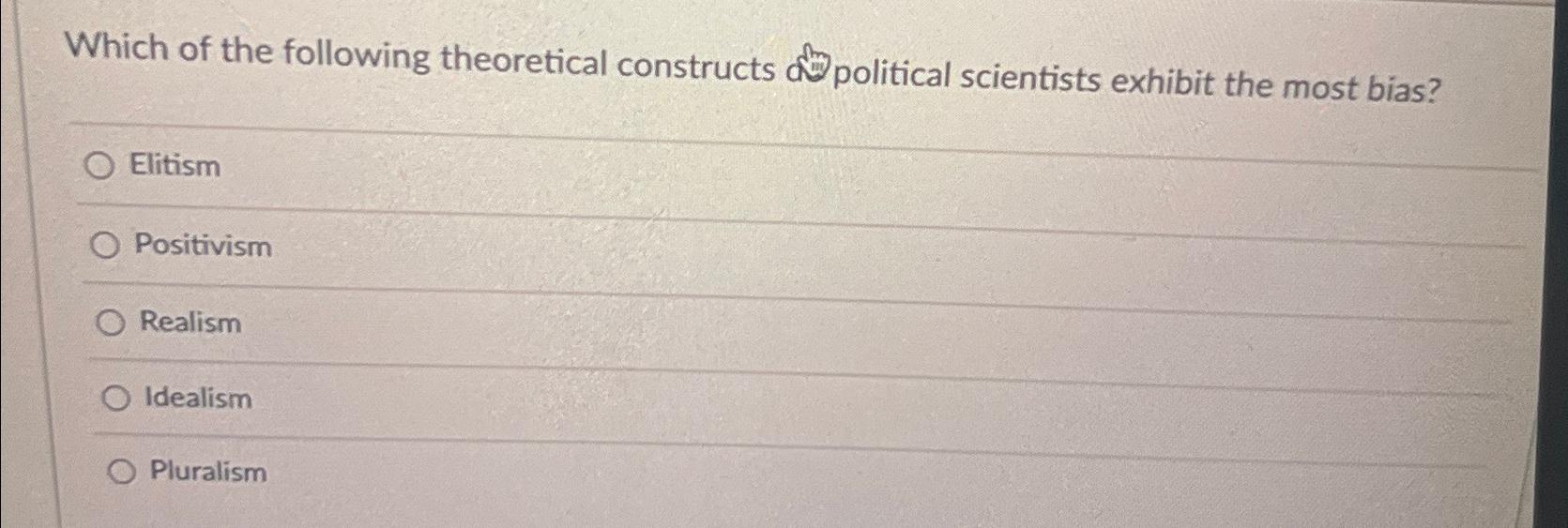 Solved Which of the following theoretical constructs of | Chegg.com