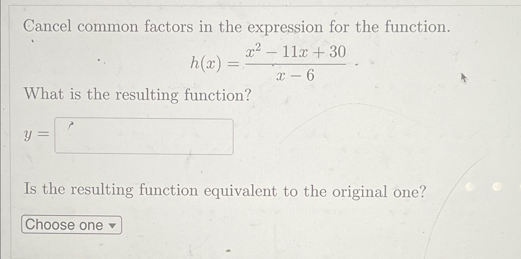 Solved Cancel common factors in the expression for the | Chegg.com