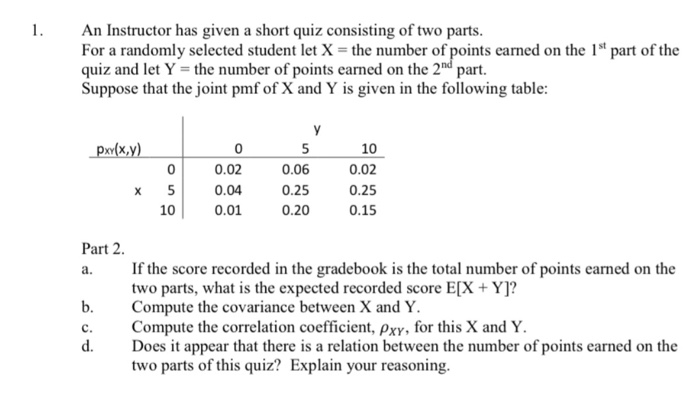 Solved An Instructor has given a short quiz consisting of | Chegg.com
