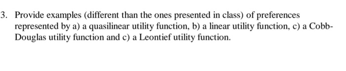 Solved 3. Provide examples (different than the ones | Chegg.com