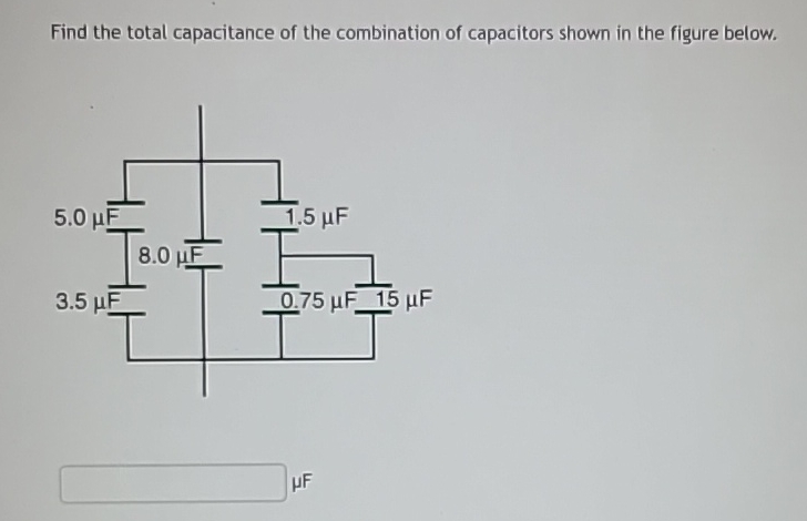 Solved Find the total capacitance of the combination of | Chegg.com