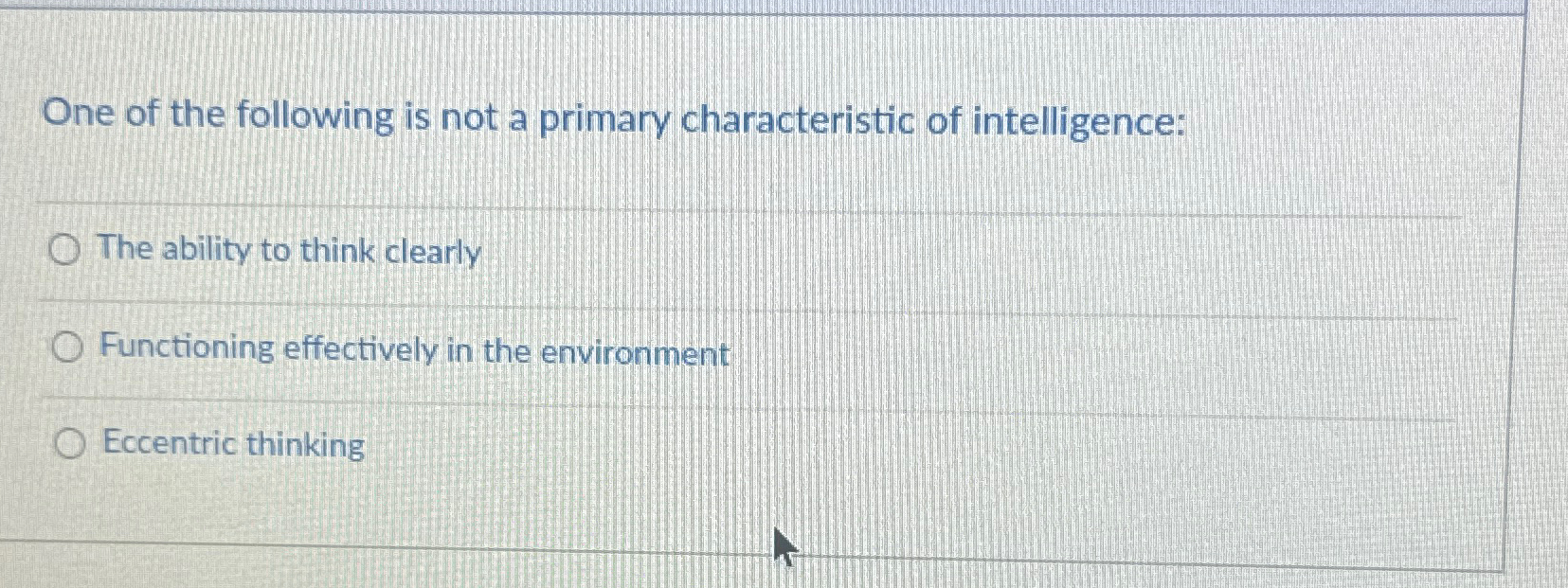 Solved One of the following is not a primary characteristic | Chegg.com