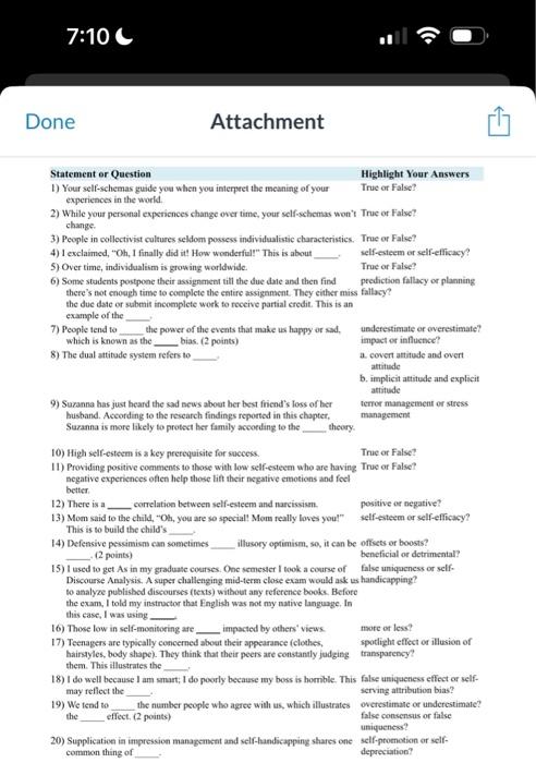 Solved Attachment Statement or Question Highlight Your | Chegg.com