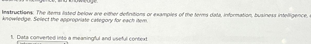 Solved Instructions: The items listed below are either | Chegg.com