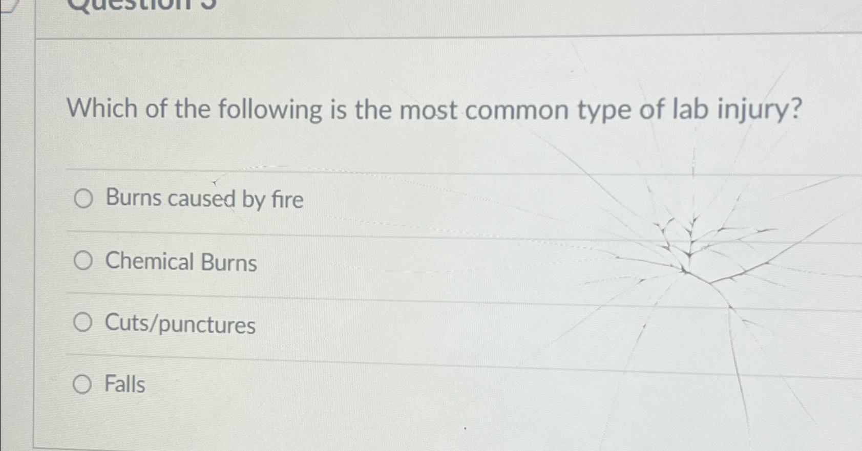 Solved Which of the following is the most common type of lab | Chegg.com